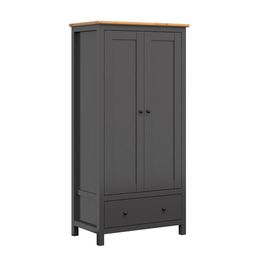 SCHRANK 2 T&uuml;ren Duck Anthrazitgrau und Holz