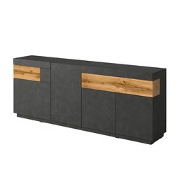 SIDEBOARD Andrea Anthrazitgrau und Holz