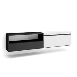 LOWBOARD H&auml;ngend, Wei&szlig;, Schwarz, 200/35/45cm