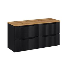 WASCHTISCHUNTERSCHRANK 120.4cm Riva Schwarz und Holz