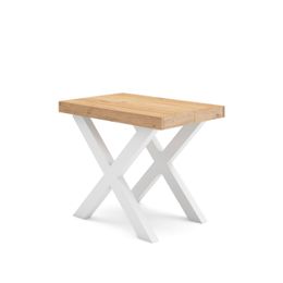 KONSOLENTISCH ausziehbar 58 bis 160cm, f&uuml;r 8 G&auml;ste, eiche wei&szlig;, 90/58/73cm