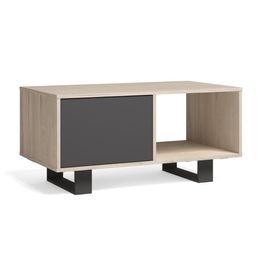COUCHTISCH WIND, 2 T&uuml;ren, grau, eiche, 92/50/45cm