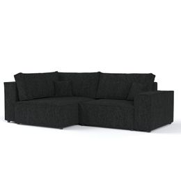 ECKSOFA AVION mit Schlaffunktion Schwarz im Neve Stoff