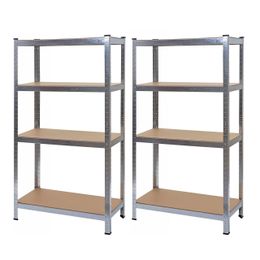 MCW SCHWERLASTREGAL Silbergrau, Braun 2er-Set