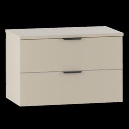 Badplaats WASCHBECKENUNTERSCHRANK Pyra 2 Schubladen Cashmere - 80 x 46 x 52 cm