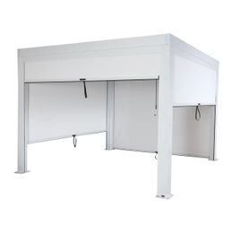 MCW PERGOLA MIT SEITENWAND Wei&szlig;
