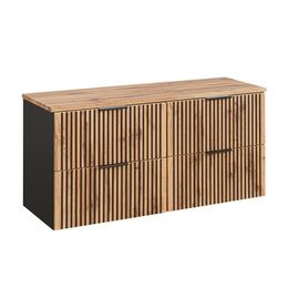 WASCHTISCHUNTERSCHRANK 120.6cm Gaia Holz in Eichenoptik und Schwarz