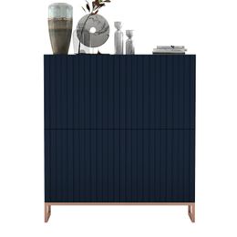 KOMMODE Elpis 4D Marineblau matt 112 cm mit Metallrahmen