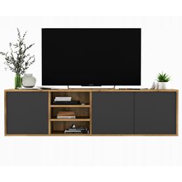 TV-LOWBOARD Apollo Eiche wotan Graphit matt 150 cm