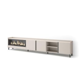 LOWBOARD, Beige, 315/35/61cm, Kamin mit Feuereffekt XXL