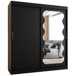 SCHIEBET&Uuml;RENSCHRANK mit Spiegel SPOTI 200/180/62 2-t&uuml;rig