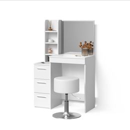 SCHMINKTISCH Ivera Wei&szlig; 79.9 cm mit Hocker
