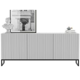 KOMMODE Elpis 3D Wei&szlig; Matt mit metallrahmen Glamour 168 cm