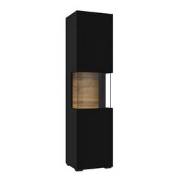 VITRINE Glora Schwarz und Holz