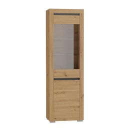 VITRINE Kasla Holz und Anthrazitgrau