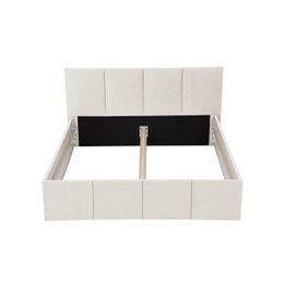 Halmon Schlafkomfort Betten POLSTERBETT Dalas Beige 160 x 200 x 40 cm Stauraum Ohne Matratze und Lattenrost