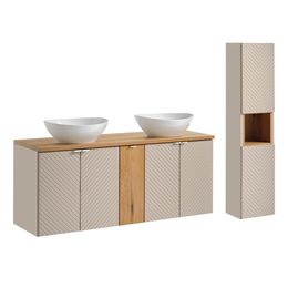 BADM&Ouml;BEL 140cm Manoa 2er-Set Kaschmir - Holz
