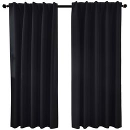 gardinenbox VORHANG 2ER SET BOSTON DARK HxB 175x140 cm Schwarz
