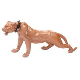 MCW DEKO FIGUR PANTHER MIT HALSBAND Braun