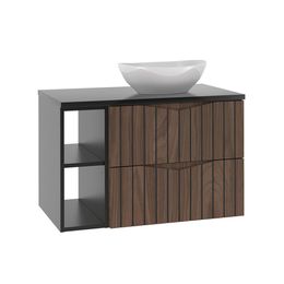WASCHTISCH 80.6cm Siena Holz und Schwarz