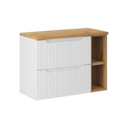 WASCHTISCHUNTERSCHRANK 80.4cm Riva Wei&szlig; und Holz
