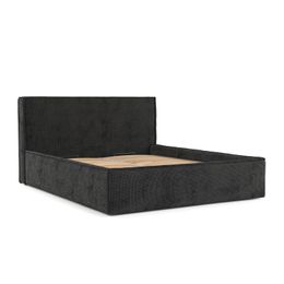 POLSTERBETT Sato mit Stauraum 120/200 cm Schwarz im Bonita Stoff