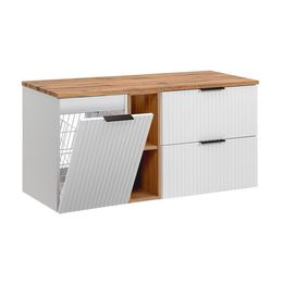 WASCHTISCHUNTERSCHRANK 120.8cm Adriel Wei&szlig; und Holz