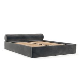 POLSTERBETT Solvo mit Stauraum 140/200 cm Anthrazit im Paros Stoff