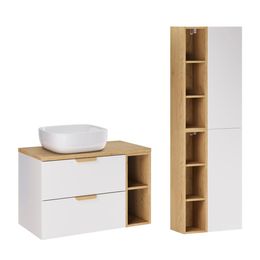 BADM&Ouml;BEL 80.6cm Oria 2er-Set Wei&szlig;