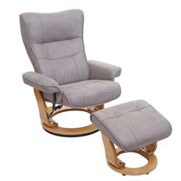 MCA RELAXSESSEL MIT HOCKER Hellgrau