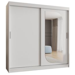 SCHIEBET&Uuml;RENSCHRANK mit Spiegel LUCY 200/200/62 2-t&uuml;rig