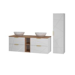 BADM&Ouml;BEL 140.6cm Aurora 2er-Set Wei&szlig;
