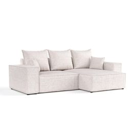 ECKSOFA SENSO mit Schlaffunktion Hellbeige im Neve Stoff