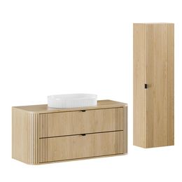 BADM&Ouml;BEL 120.4cm Mila 2er-Set Helle Eiche