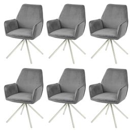 MCW ESSZIMMERSTUHL Anthrazit, Silber 6er-Set
