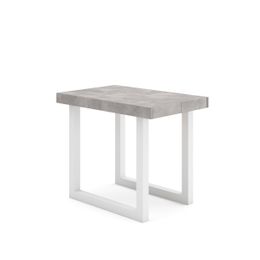 KONSOLENTISCH ausziehbar 58 bis 262cm, f&uuml;r 12 G&auml;ste, wei&szlig; zementgrau, 90/58/73cm