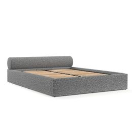 POLSTERBETT Solvo mit Stauraum 180/200 cm Hellgrau im Blur Stoff