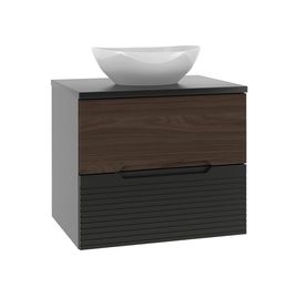 WASCHTISCH 60.6cm Sylla Schwarz und Holz