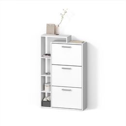 SCHUHKIPPER Ortello Wei&szlig; 80 x 128.3 cm mit 3 F&auml;chern