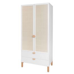 SCHRANK 2 T&uuml;ren Laurie Wei&szlig; und Holz