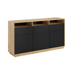 SIDEBOARD Raven Mattschwarz und Holz