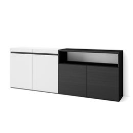 SIDEBOARD wei&szlig; und schwarz, 200/35/75cm