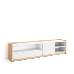 LOWBOARD, Wei&szlig; und Eiche Soft, 207/37/50cm