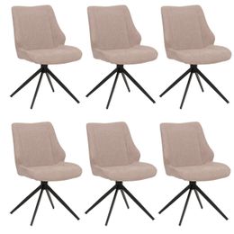 MCW ESSZIMMERSTUHL Schwarz, Beige 6er-Set
