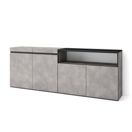 SIDEBOARD zementgrau, 200/35/75cm