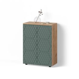MIDISCHRANK Ronco Gr&uuml;n/Goldkraft Eiche 60 x 81 cm