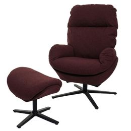 MCW RELAXSESSEL + HOCKER Bordeaux