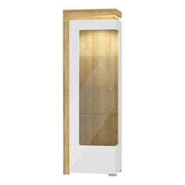 VITRINE Teo Wei&szlig; und Holz