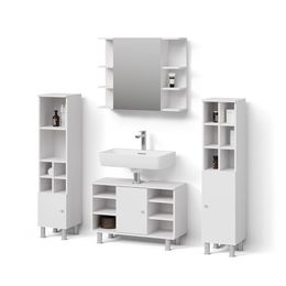 BADM&Ouml;BEL-SET Fucino Wei&szlig; 4 Teile, mit Midischr&auml;nke