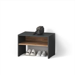 SCHUHBANK Ortello Anthrazit/Goldkraft Eiche 60 x 60 cm